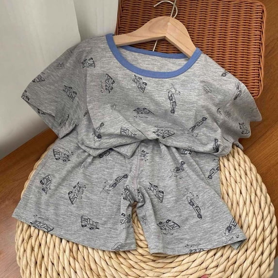 Bxsruta Boys and Girls Kids 2 Piece Short Sleeve T Shirt and Shorts ...