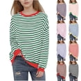 Bxsruta Boys and Girls Striped Long Sleeve Pullover Crew Neck Casual ...