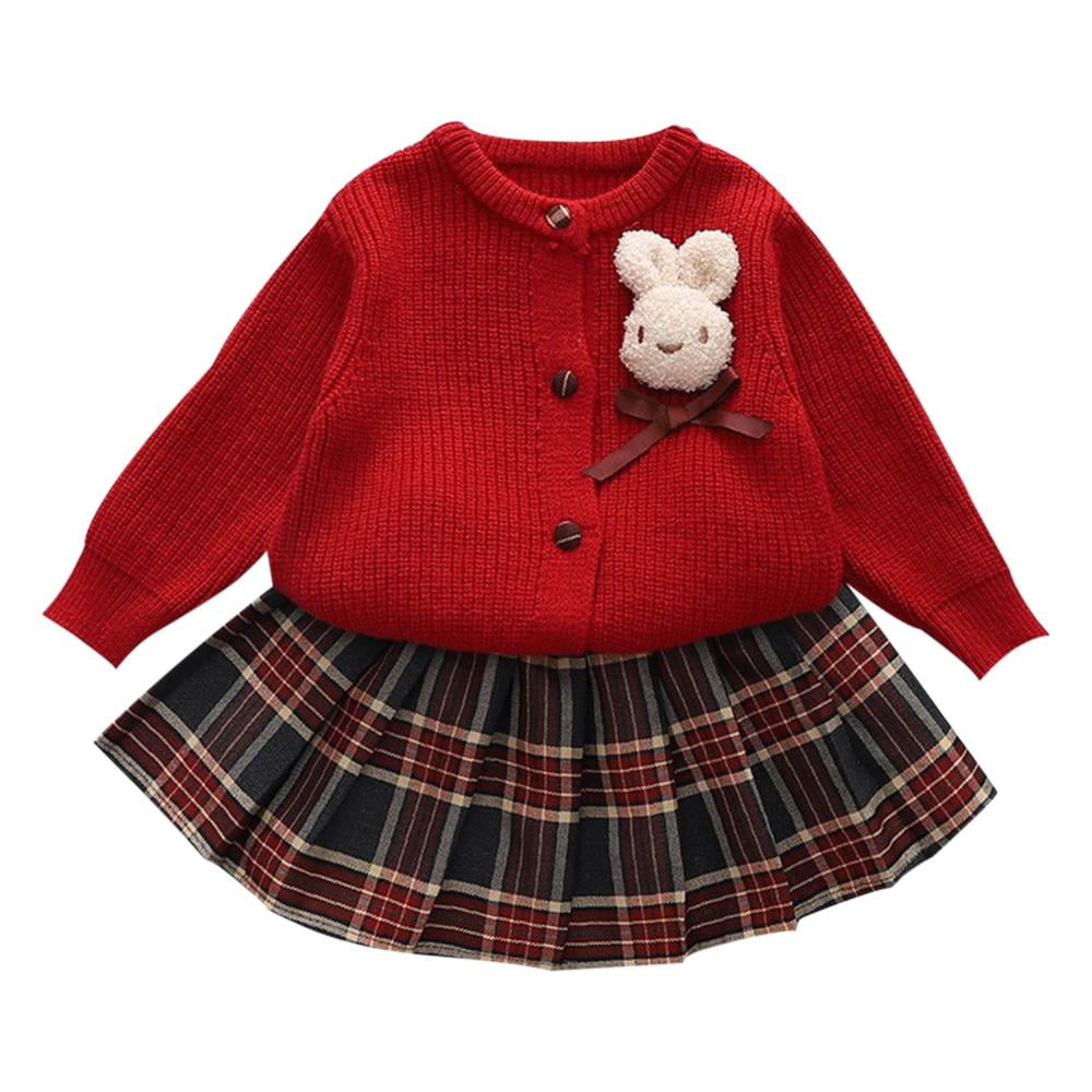 Bxsruta Children's Two-Piece Set, Long Sleeve Tie Button Top and Short ...