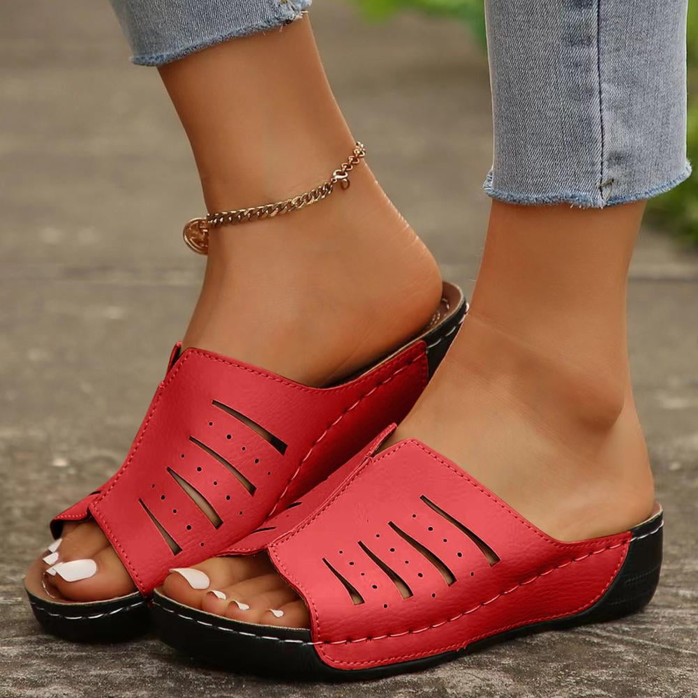 Bxsruta Chunky Wedge Heel Sandals with Round Toe Design, Stability ...