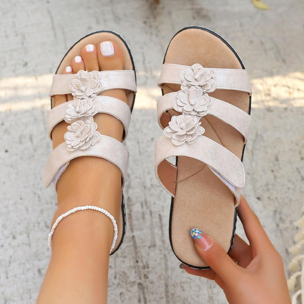 Bxsruta Embellished Slide Sandals with Cushioned Wedge Heel ...