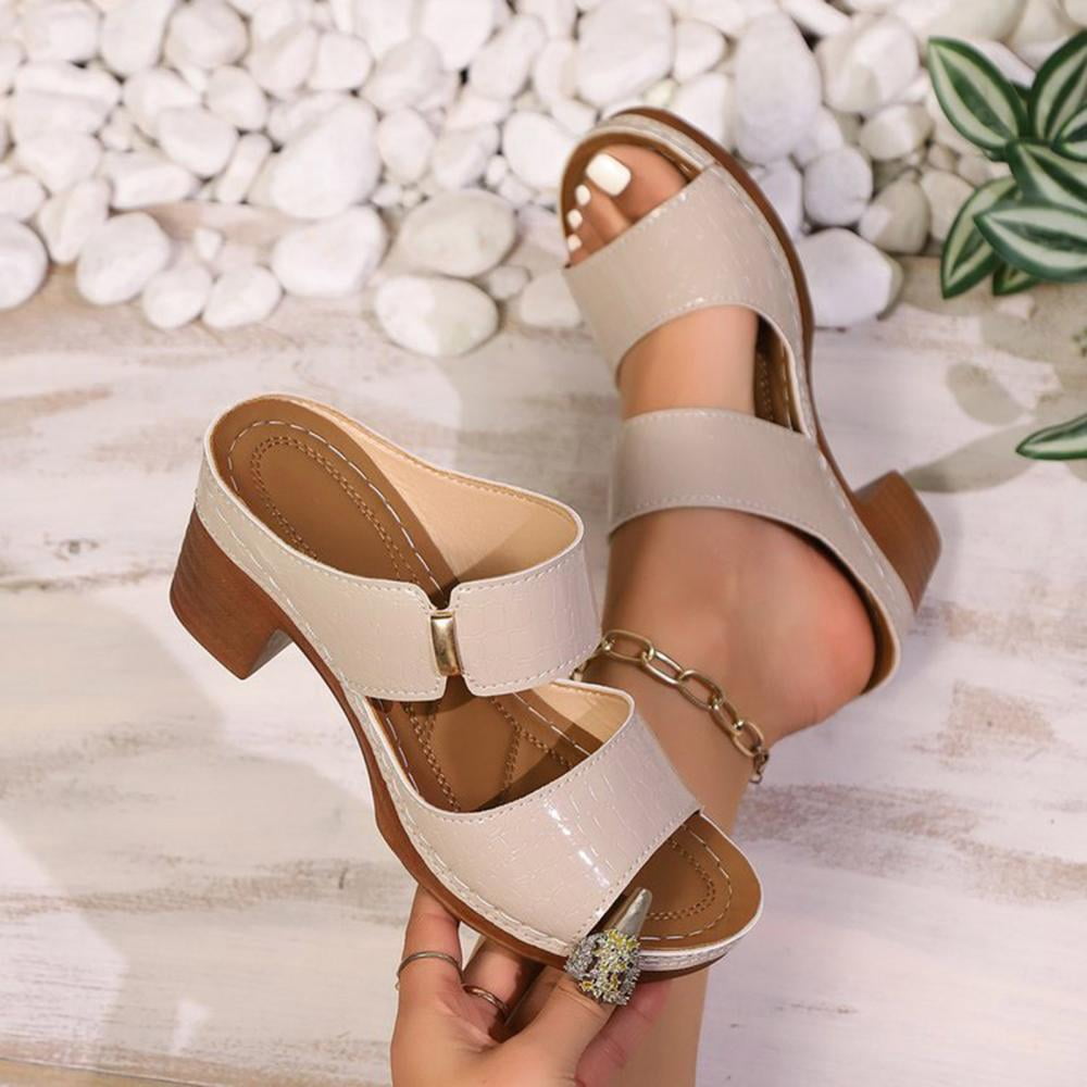 Bxsruta Embossed Texture Sandals with Decorative Buckle Accent ...