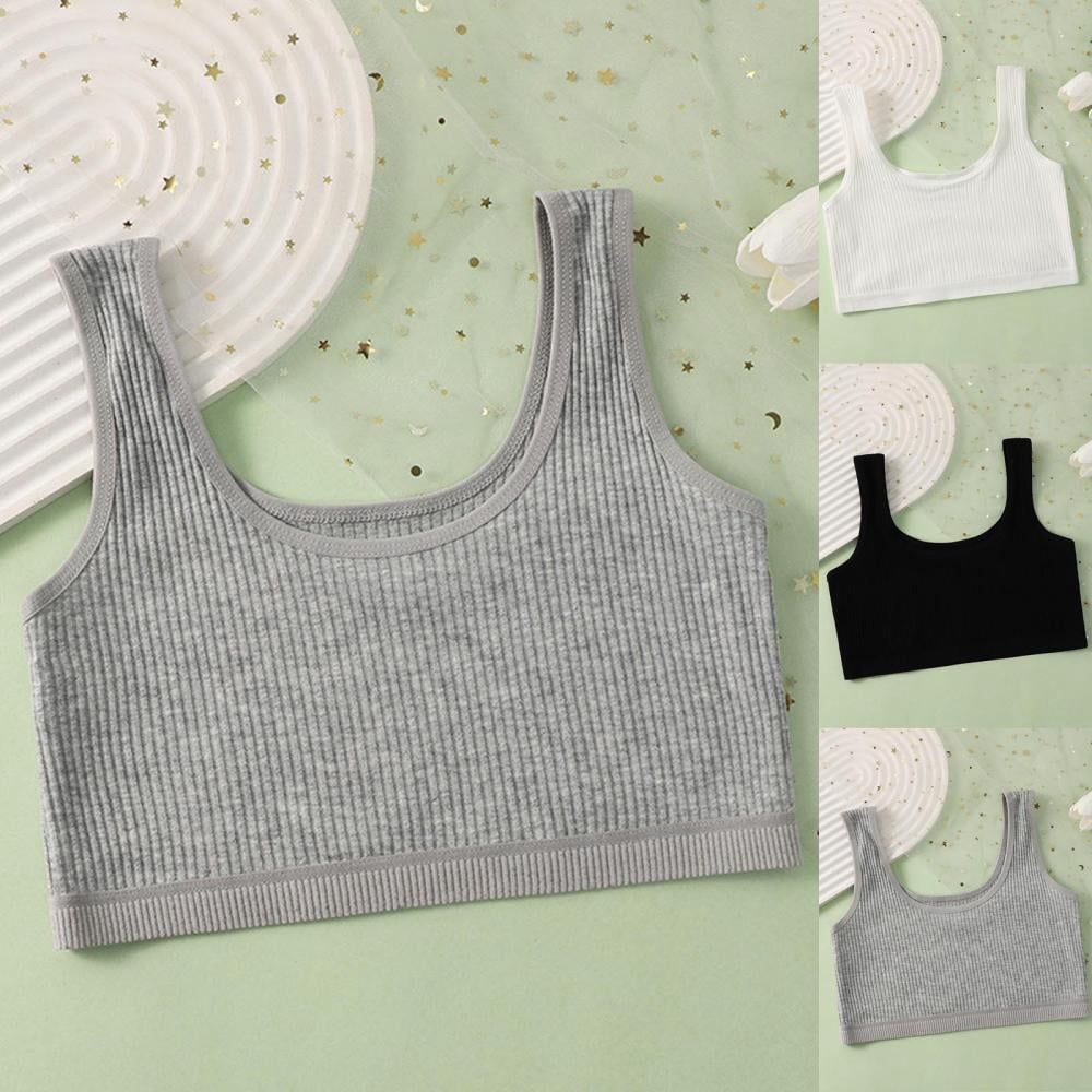 Bxsruta Girls Seamless Developmental Bra with Built-in Cups Soft ...