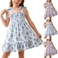 Bxsruta Girls Sleeveless Sundress Spaghetti Strap Smocked Bodice A Line ...