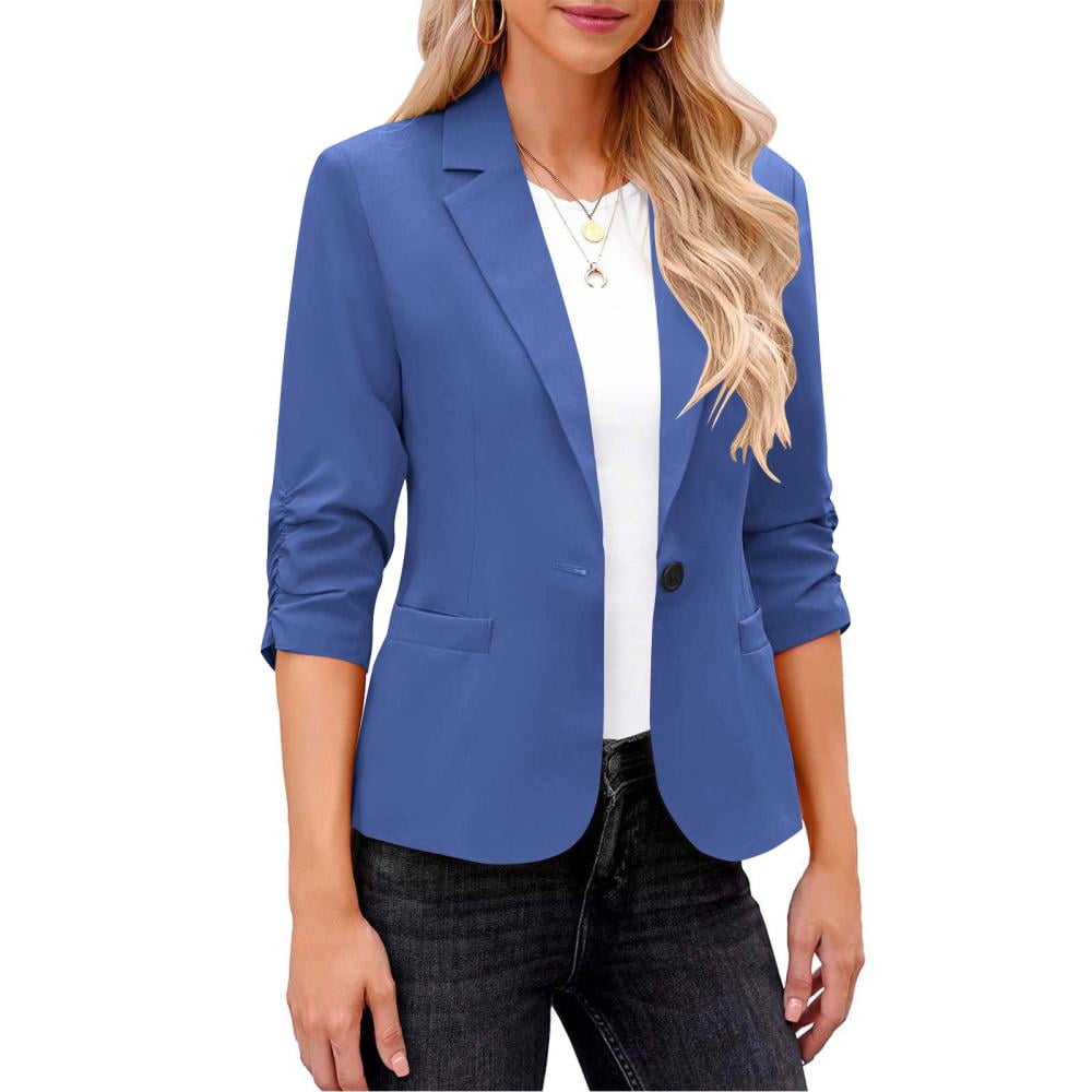 Bxsruta Jacket for Women, Women's Casual Solid Blazer Jacket, Long ...