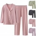 Bxsruta Kids 2 Piece Pajama Set Long Sleeve Round Neck Button Down Top ...