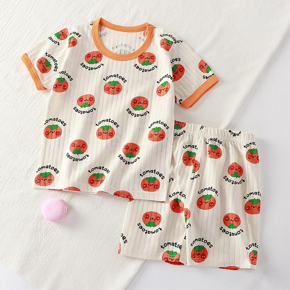 Bxsruta Kids Dinosaur Pajama Set 2 Piece Short Sleeve Sleepwear Summer ...