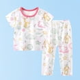 Bxsruta Kids Pajama Set Short Sleeve Round Neck Summer Sleepwear 2 ...
