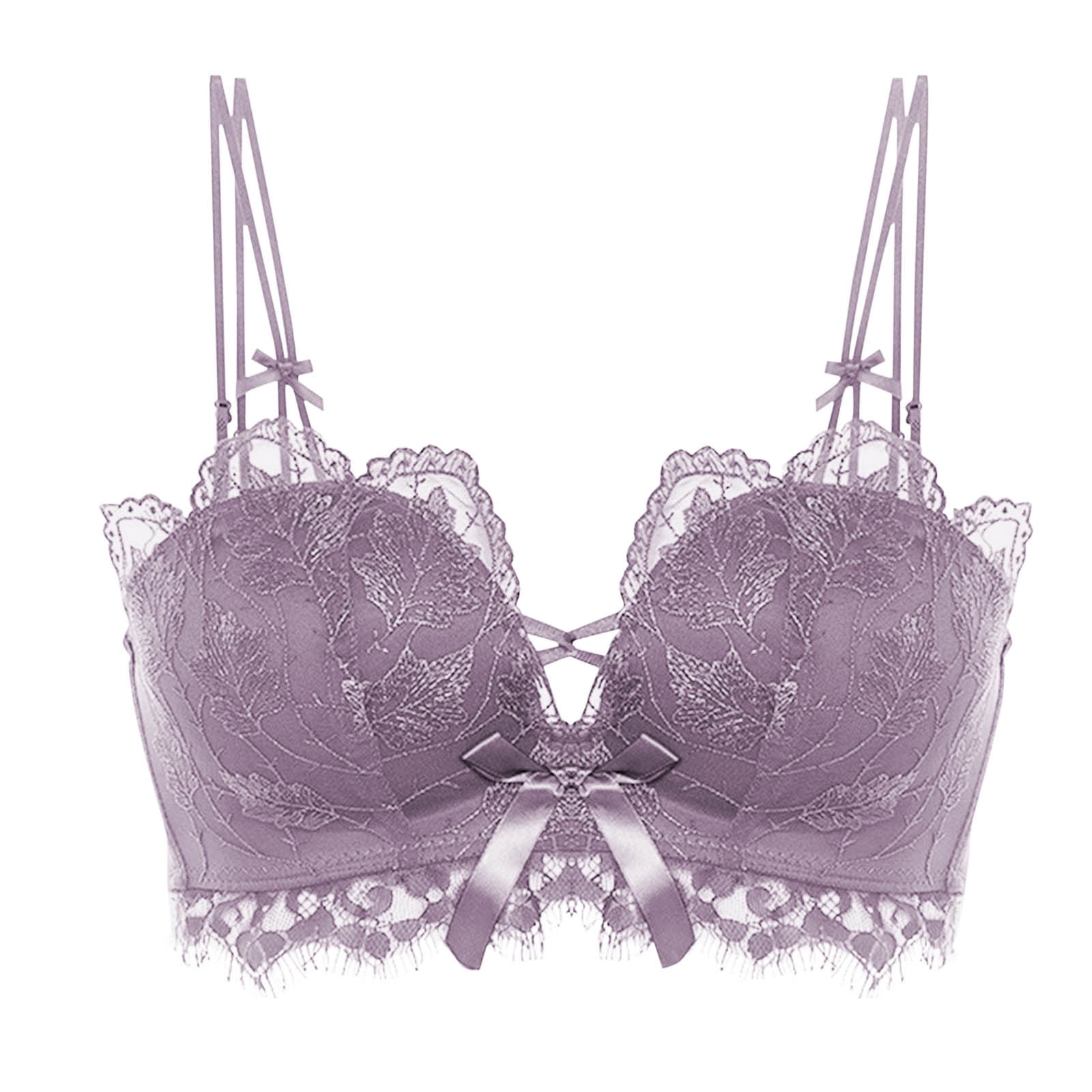 Bxsruta Lace Bra, Woman's Solid Color Embroidery Thin Style Ventilate ...