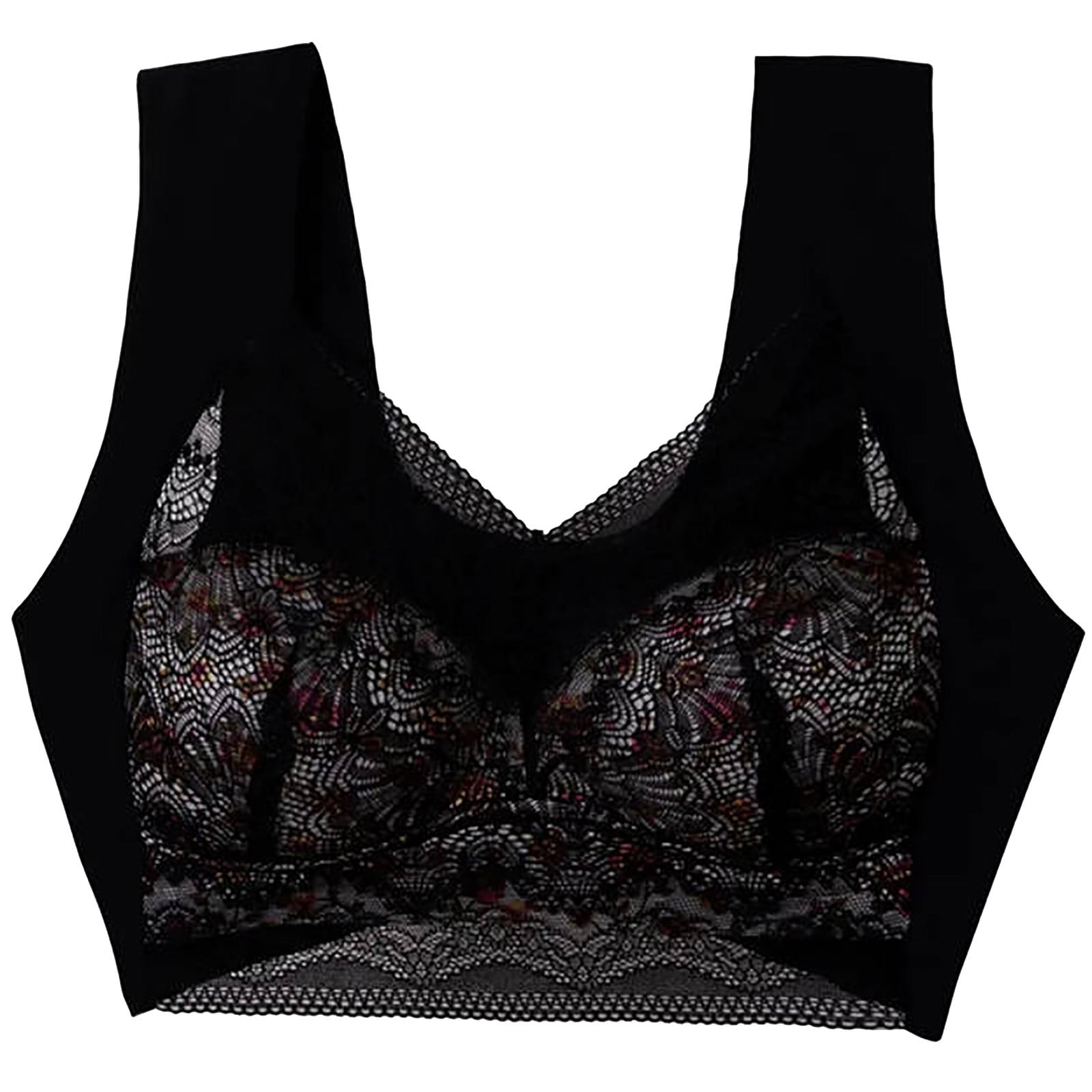 Bxsruta Lace Bra, Women's Underwear Bra Lace Gathering Side Folding ...