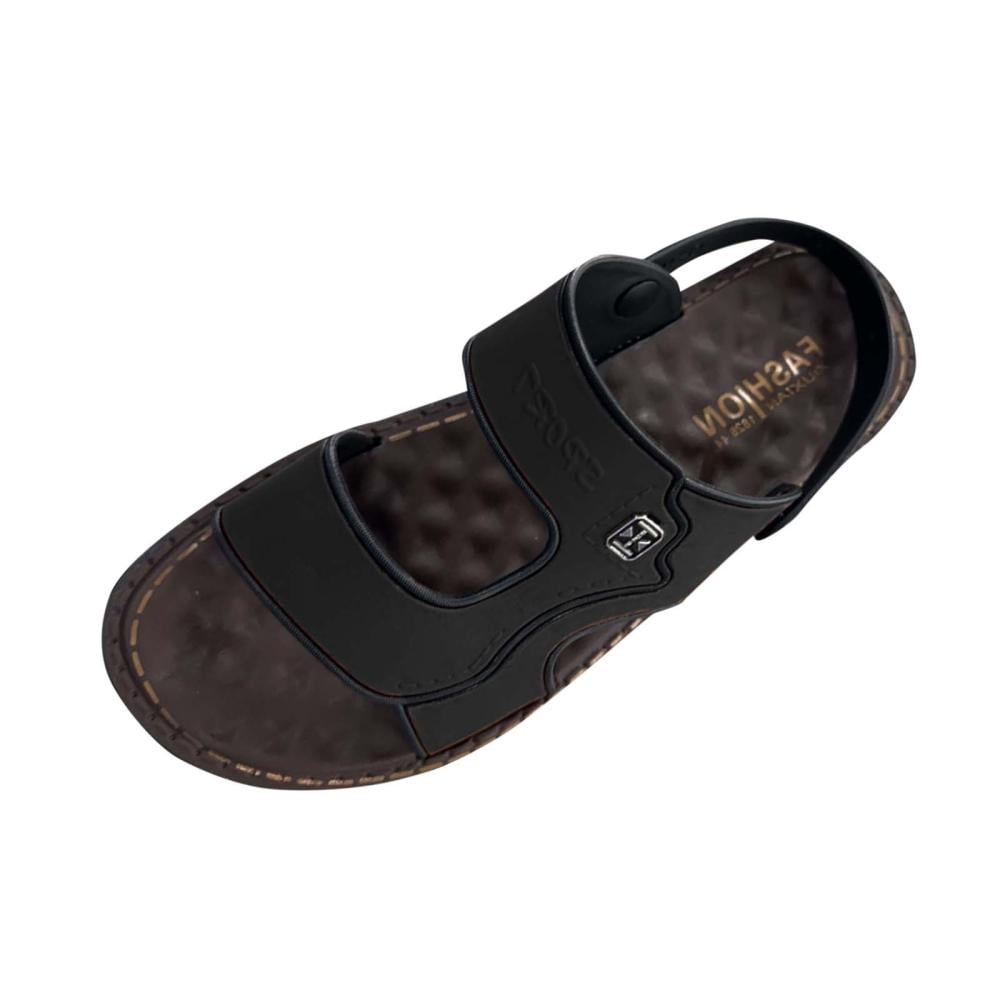 Bxsruta Men's Open-Toe Outdoor Sandals, Leather-Like Upper with Anti ...