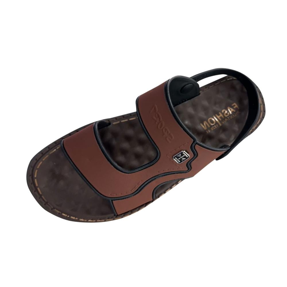 Bxsruta Men's Open-Toe Outdoor Sandals, Leather-Like Upper with Anti ...