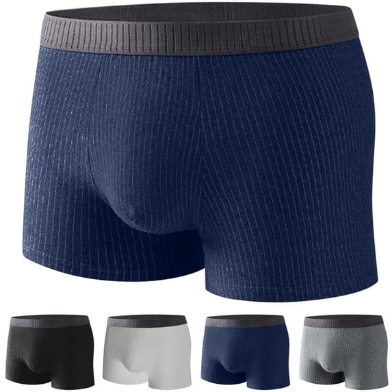 Bxsruta Men's Ribbed Knit Boxer Briefs Comfortable Everyday Underwear ...