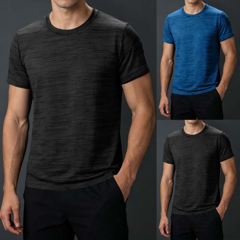 Bxsruta Men's Short Sleeve Crew Neck Athletic T Shirt Breathable ...