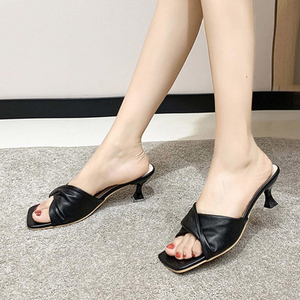 Bxsruta Pleated Strap High Heel Sandals with Pointed Toe, Women's ...