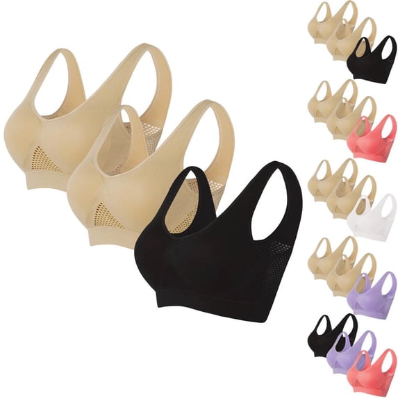 Bxsruta Plus Size Women'S Seamless Wirefree Sports Bra with Removable ...