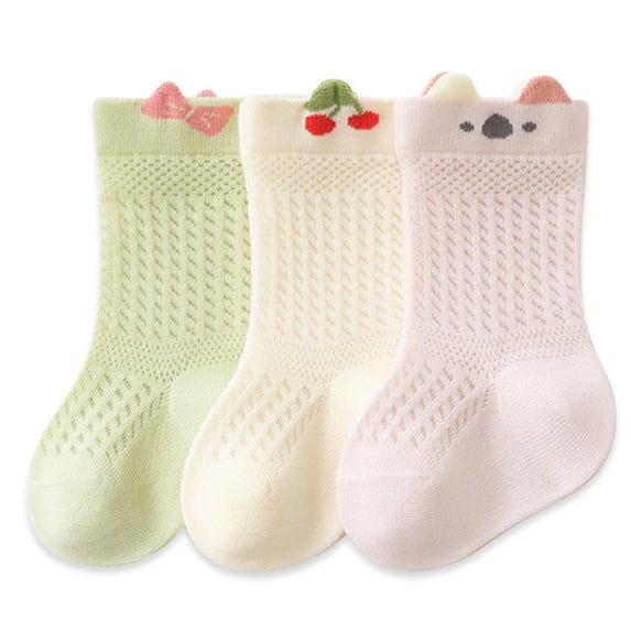Bxsruta Toddler Baby Cotton Socks Cute Animal Bow Mesh Crew Socks for ...
