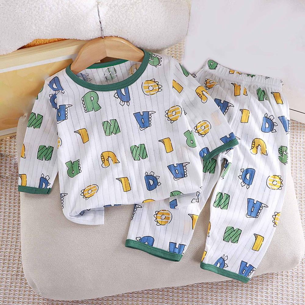 Bxsruta Toddler Unisex Kids Lightweight Long Sleeve Pajama Set Cartoon ...