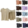 Bxsruta Women'S 2 Piece Loungewear Set V Neck Short Sleeve Top and ...