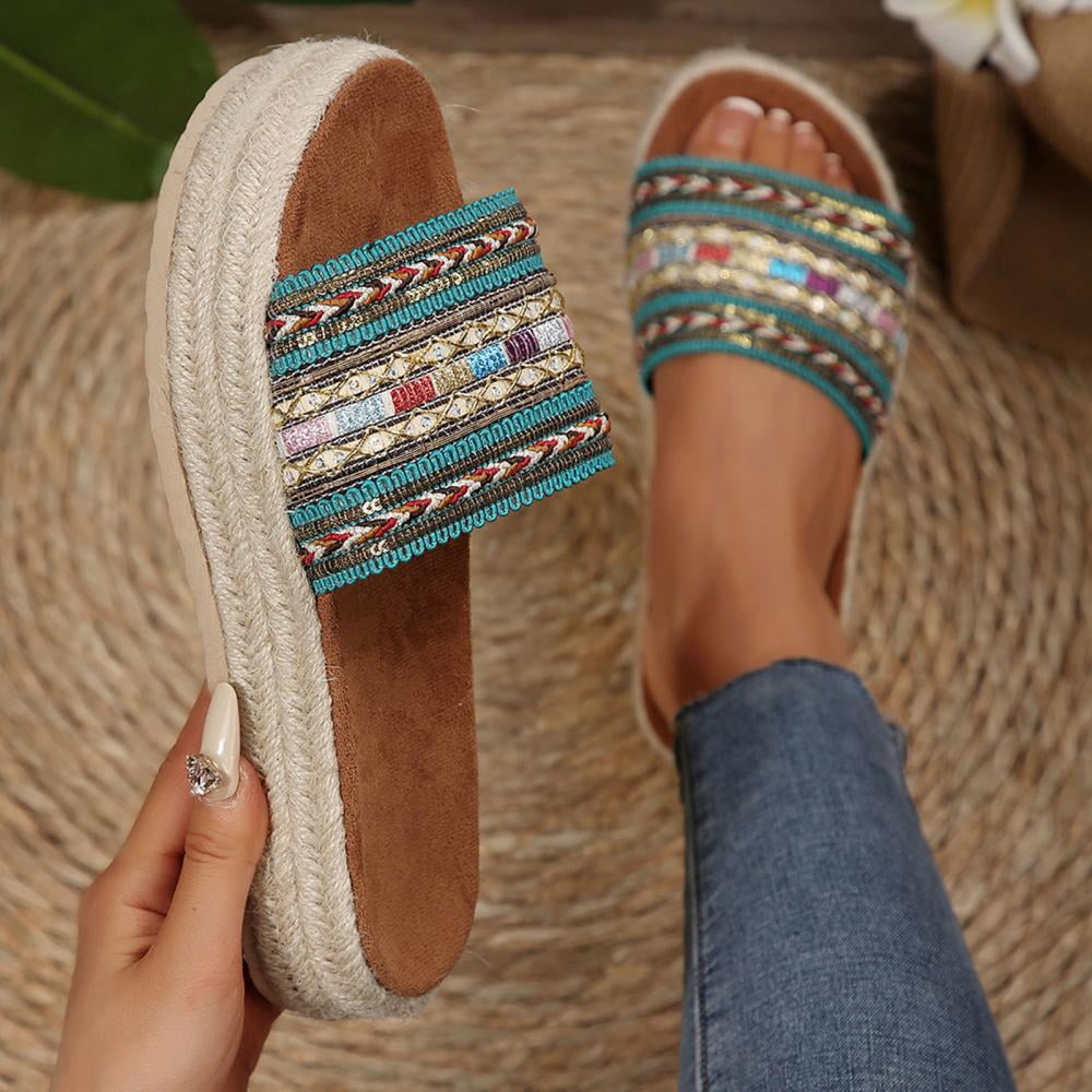 Bxsruta Women's Slip-Resistant Beach Slides, Comfortable Sandals with ...