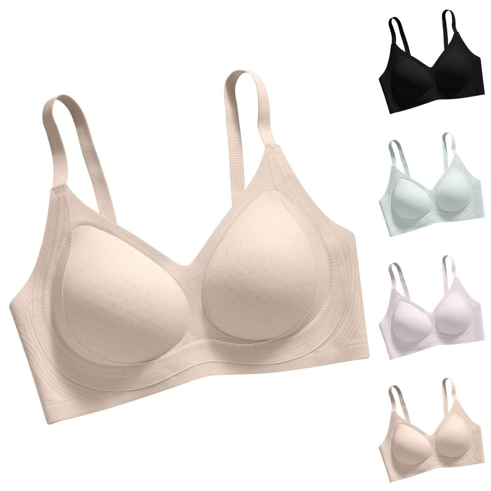 Bxsruta Women's Wirefree Seamless T Shirt Bra Everyday Comfort Support ...