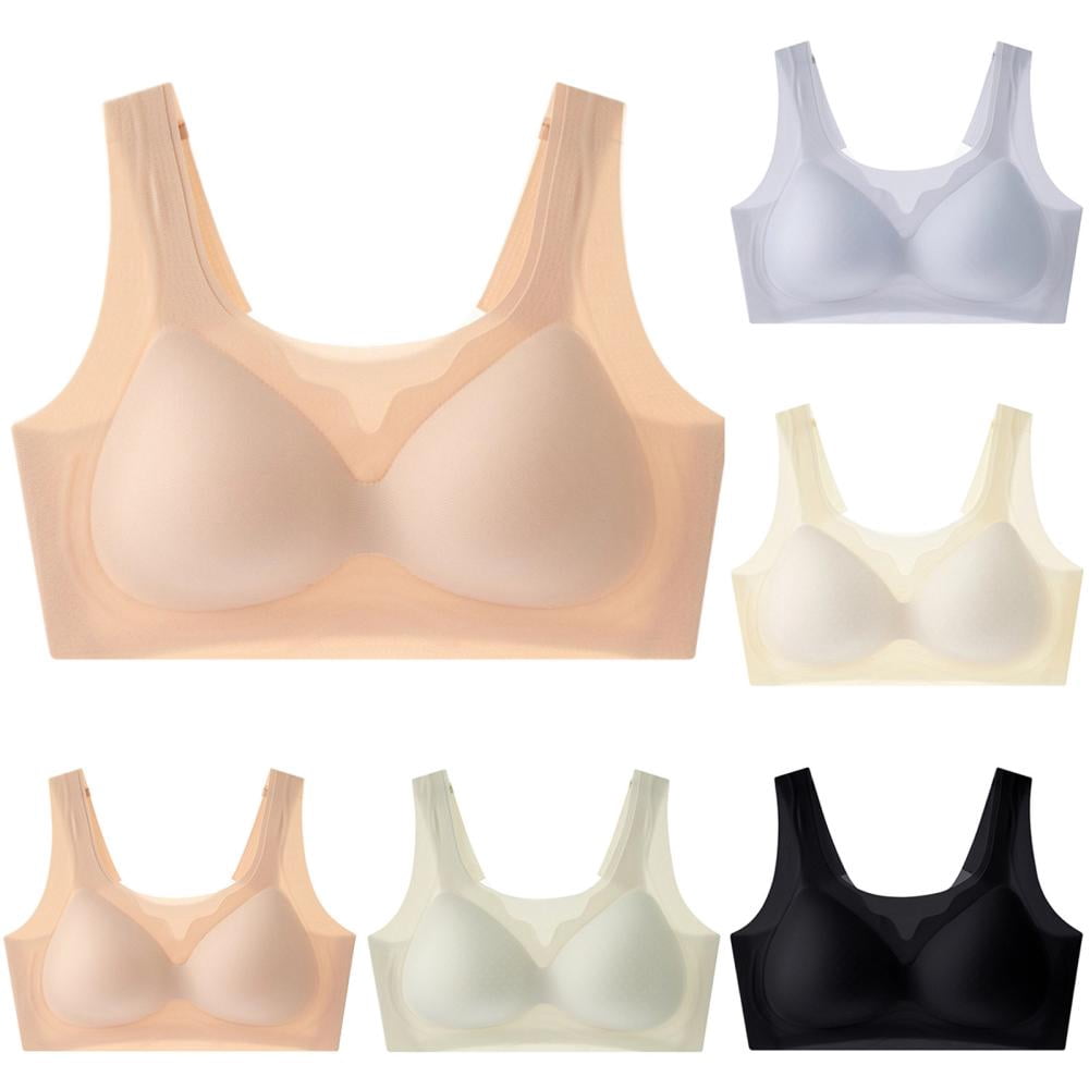Bxsruta Women's Wireless Seamless Bralette Everyday Comfort Bra Light ...