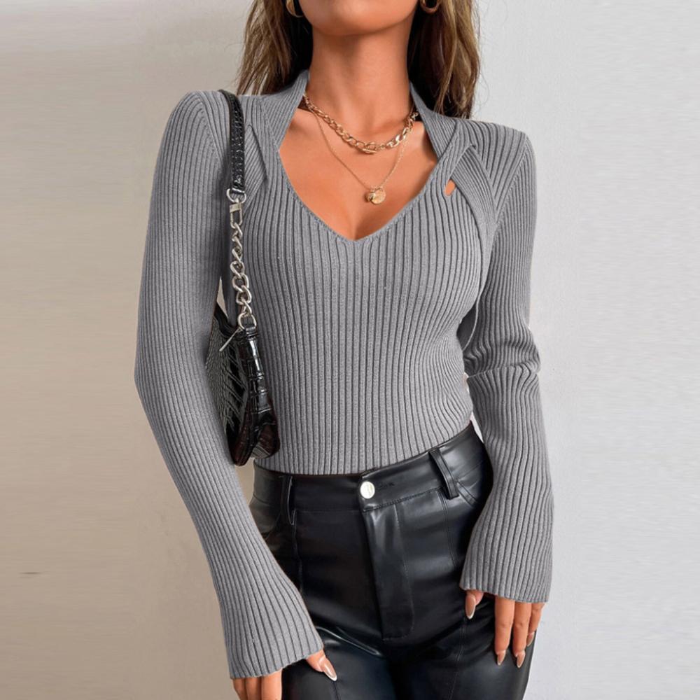 Bxsruta Womens Sweaters, Fashion Women's Casual Long Sleeve Solid V ...