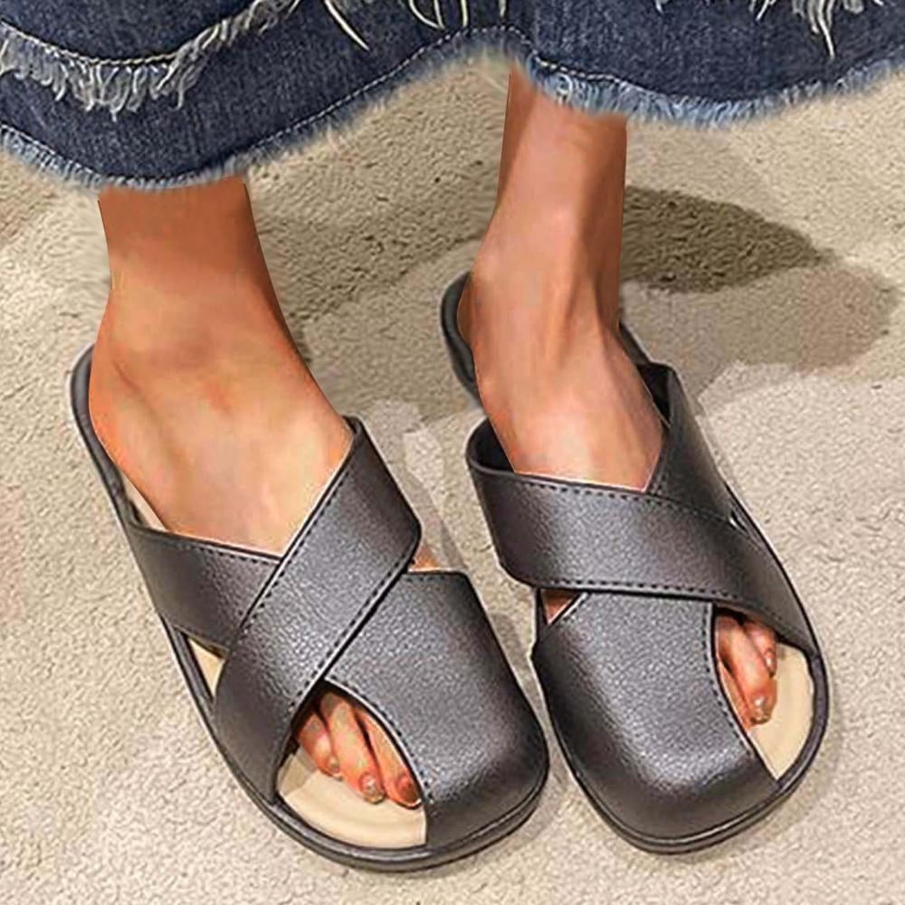 Bxsruta Wrap-Around PVC Slingback Sandals, Open-Toe Summer Slides for ...