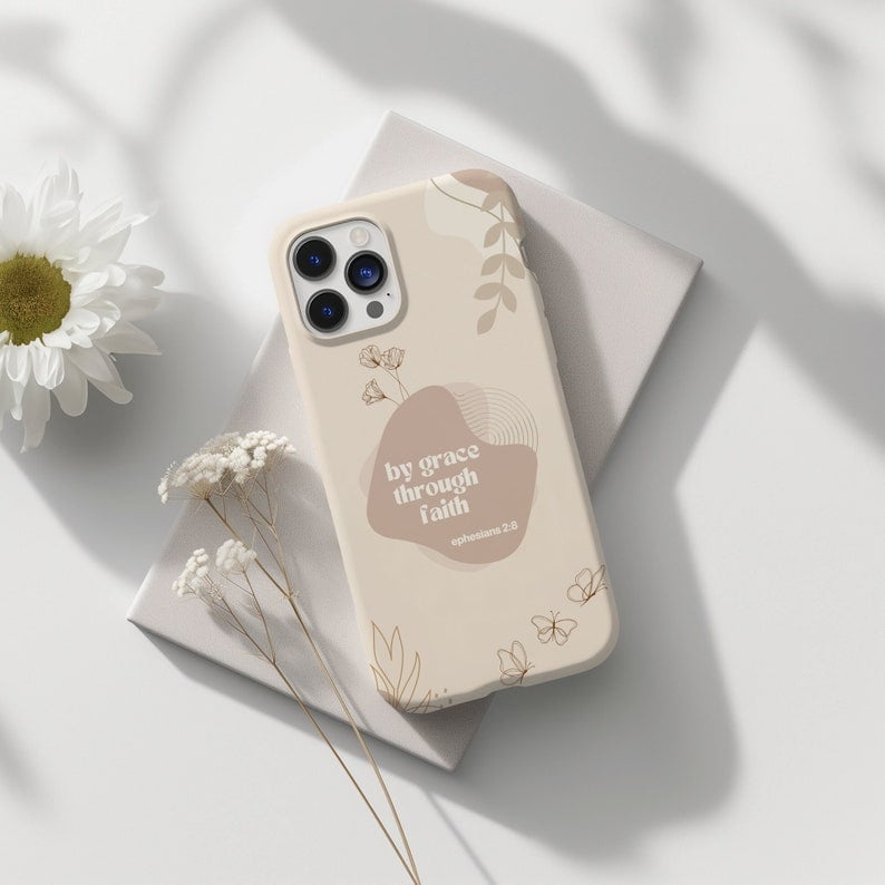 By Grace Through Faith Christian Phone Case for iPhone 11 12 13 14 15 ...