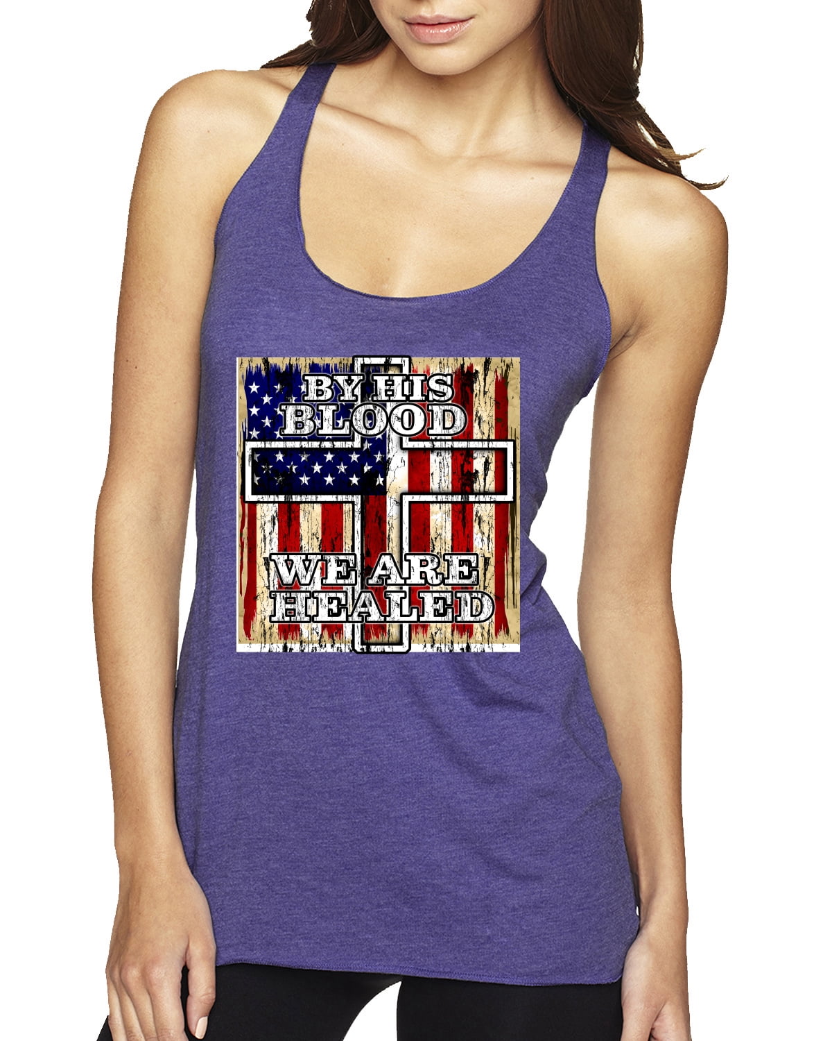 By His Blood We Are Healed Inspirational/Christian Tri-Blend Racerback ...