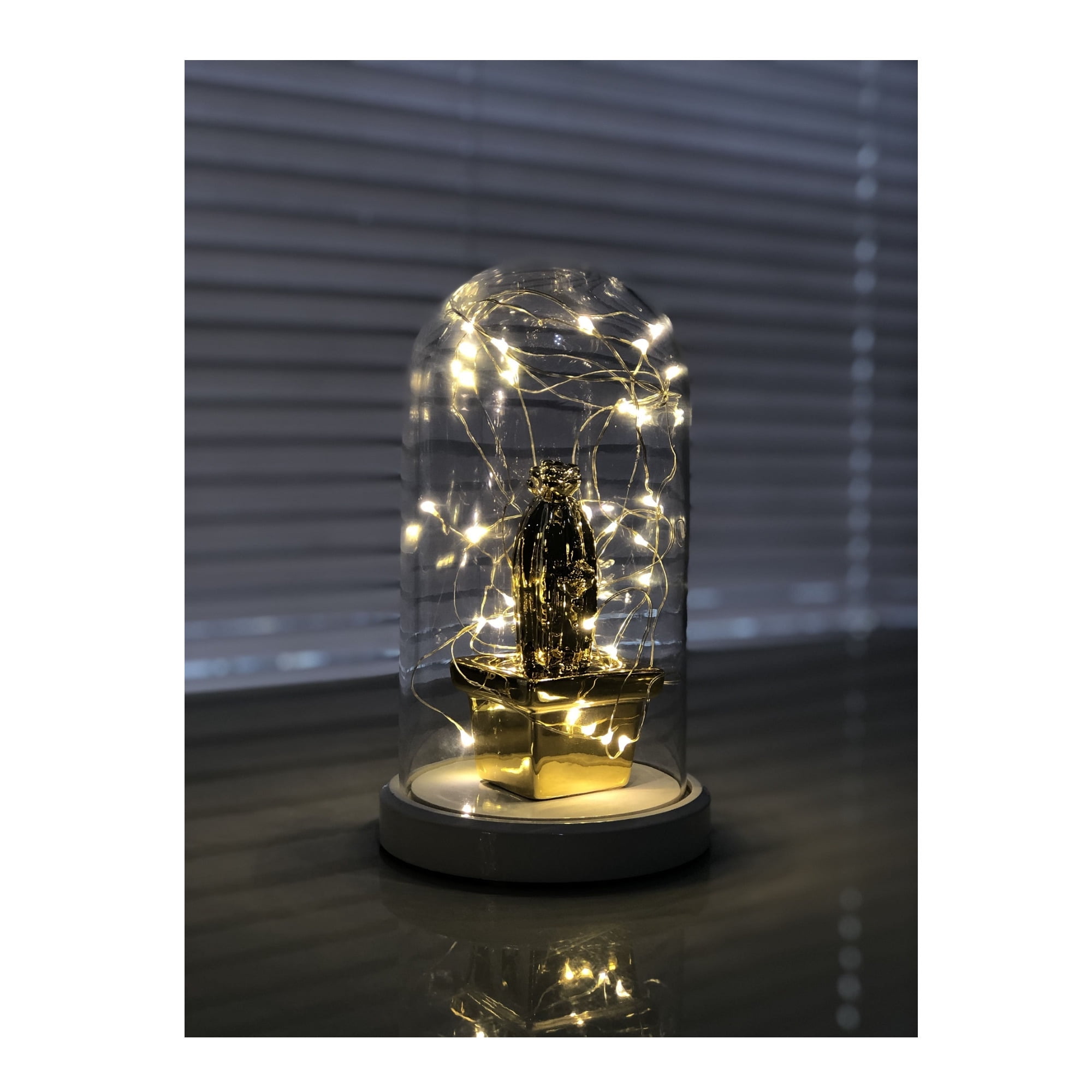 By-Lamp Gold Cactus Figure Glass Lantern Lamp - Walmart.com