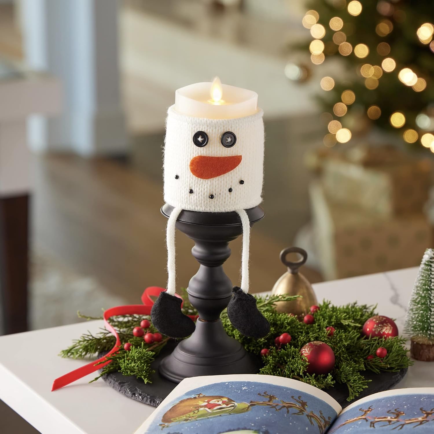 By Luminara Flameless Led Candle Moving Flame Pillar With Detachable ...