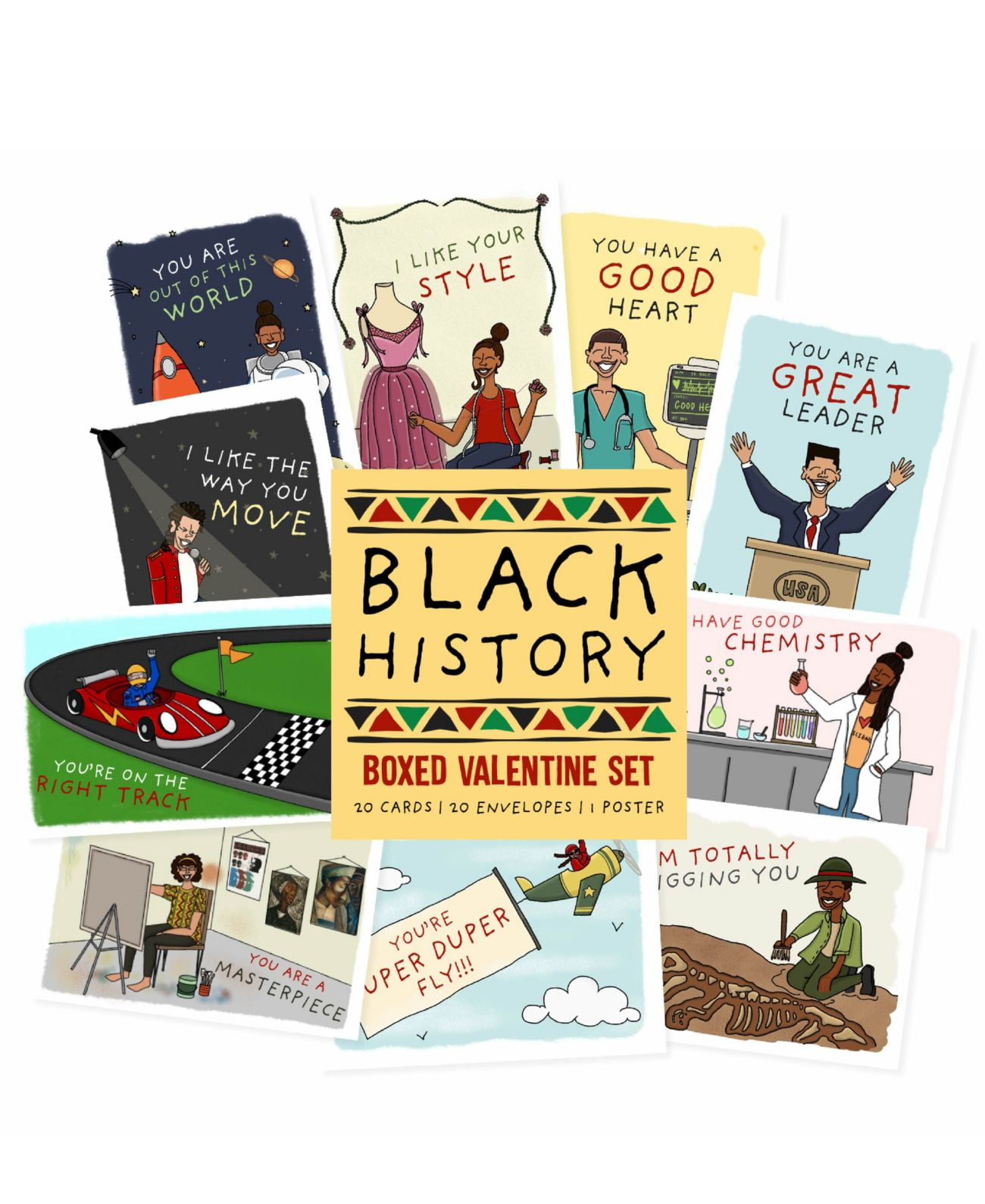 By Ms James Black History Valentine Boxed Card Set, Multi, 4.75″ x 3.25 ...