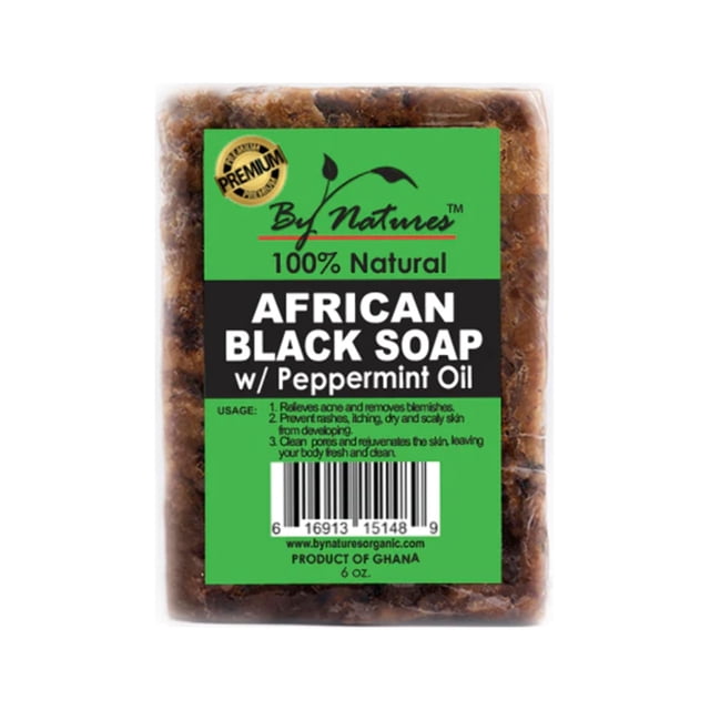 By Natures - 100% Natural African Black Soap With Peppermint Oil ...
