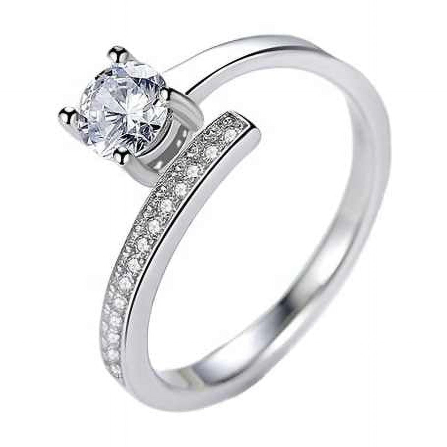 By Pass Adjustable Open Engagement Ring 1.8 Ct Round Brilliant Cut ...