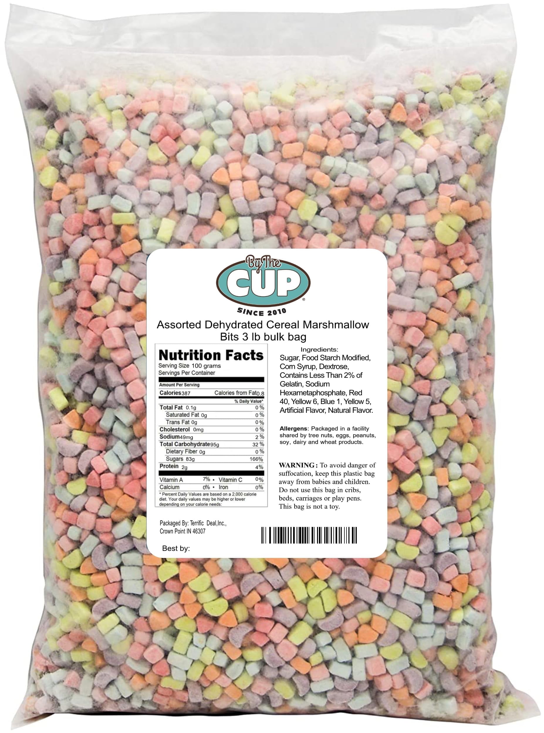 By The Cup Assorted Mini Dehydrated Marshmallows, 3 lb Bulk Bag, Cereal ...