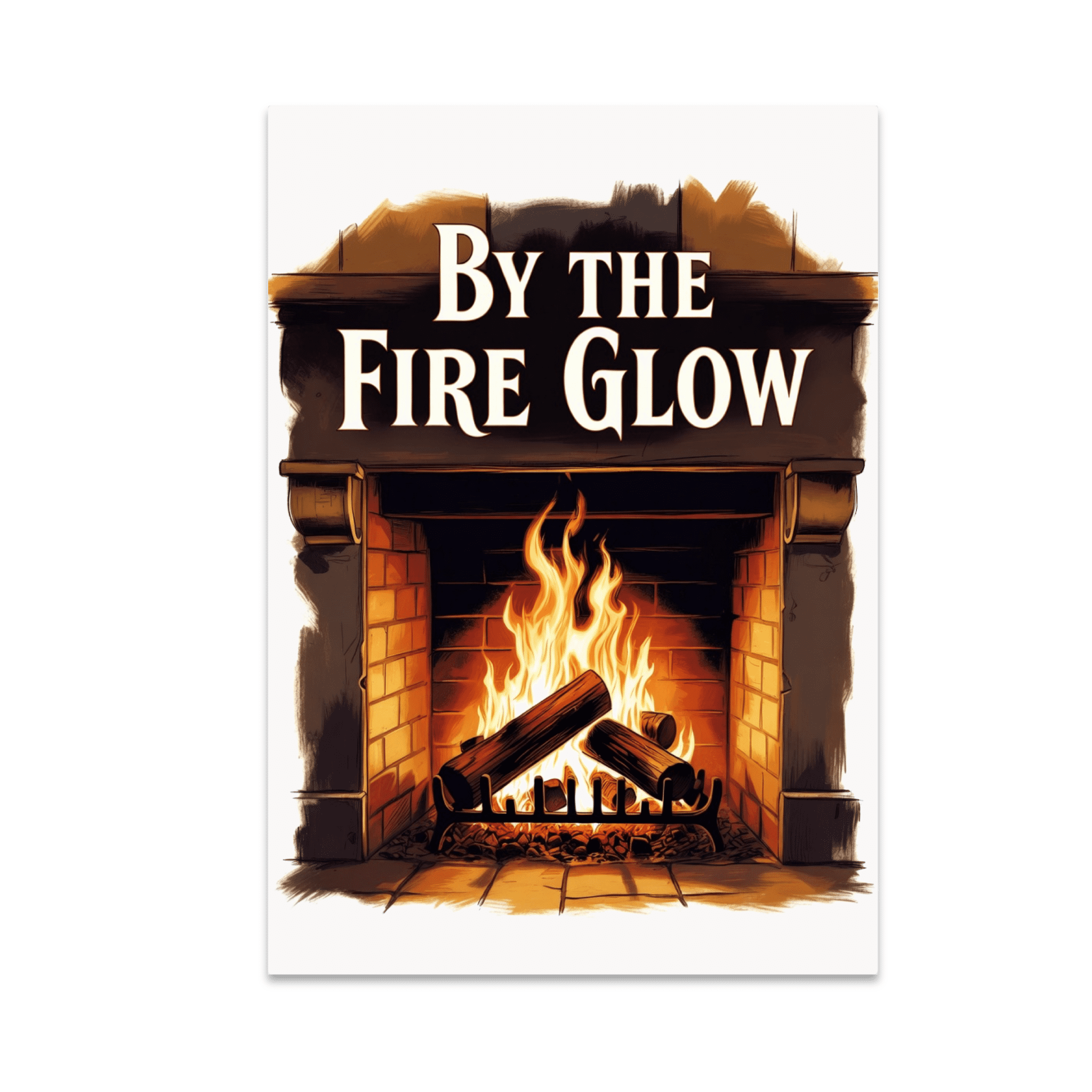 By the Fire Glow Painting - Winter Decor Enthusiast - 13x19 Poster ...