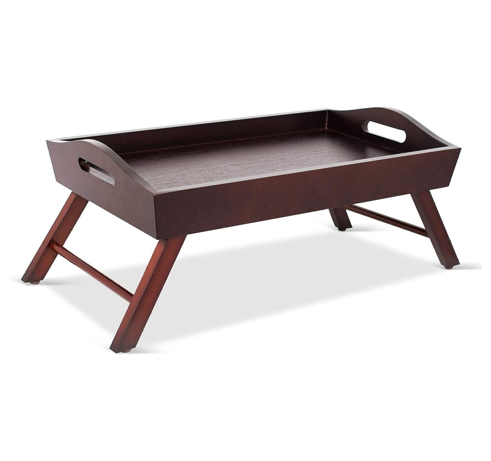 ByEUcuk Wood Bed Tray with Folding Legs - Wide Breakfast Serving Tray ...