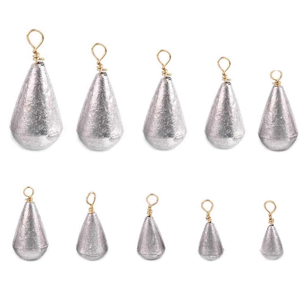 ByPaCrow 10 Pcs Fishing Weights, Mixed Sizes Sinkers with Swivel ...