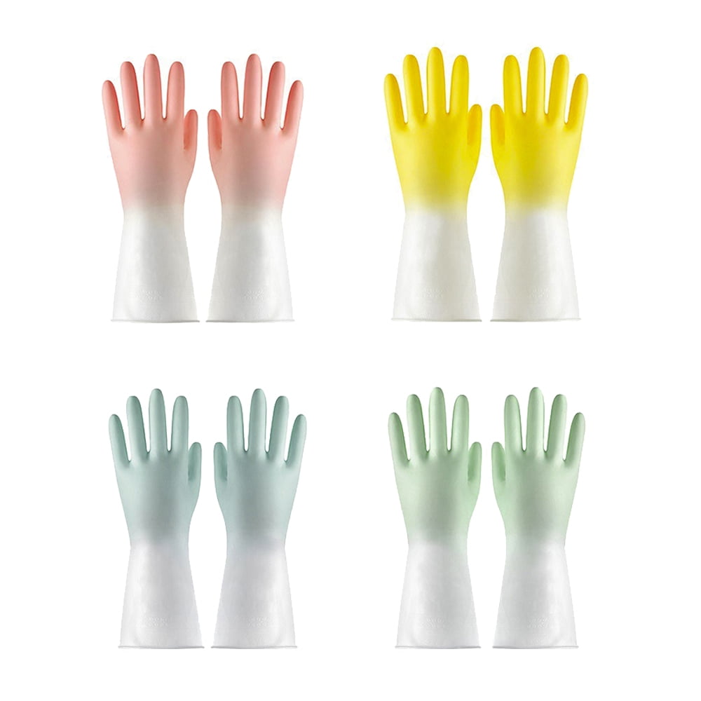 ByPaCrow 4 Pairs Household Cleaning Gloves Reusable Dishwashing Gloves ...