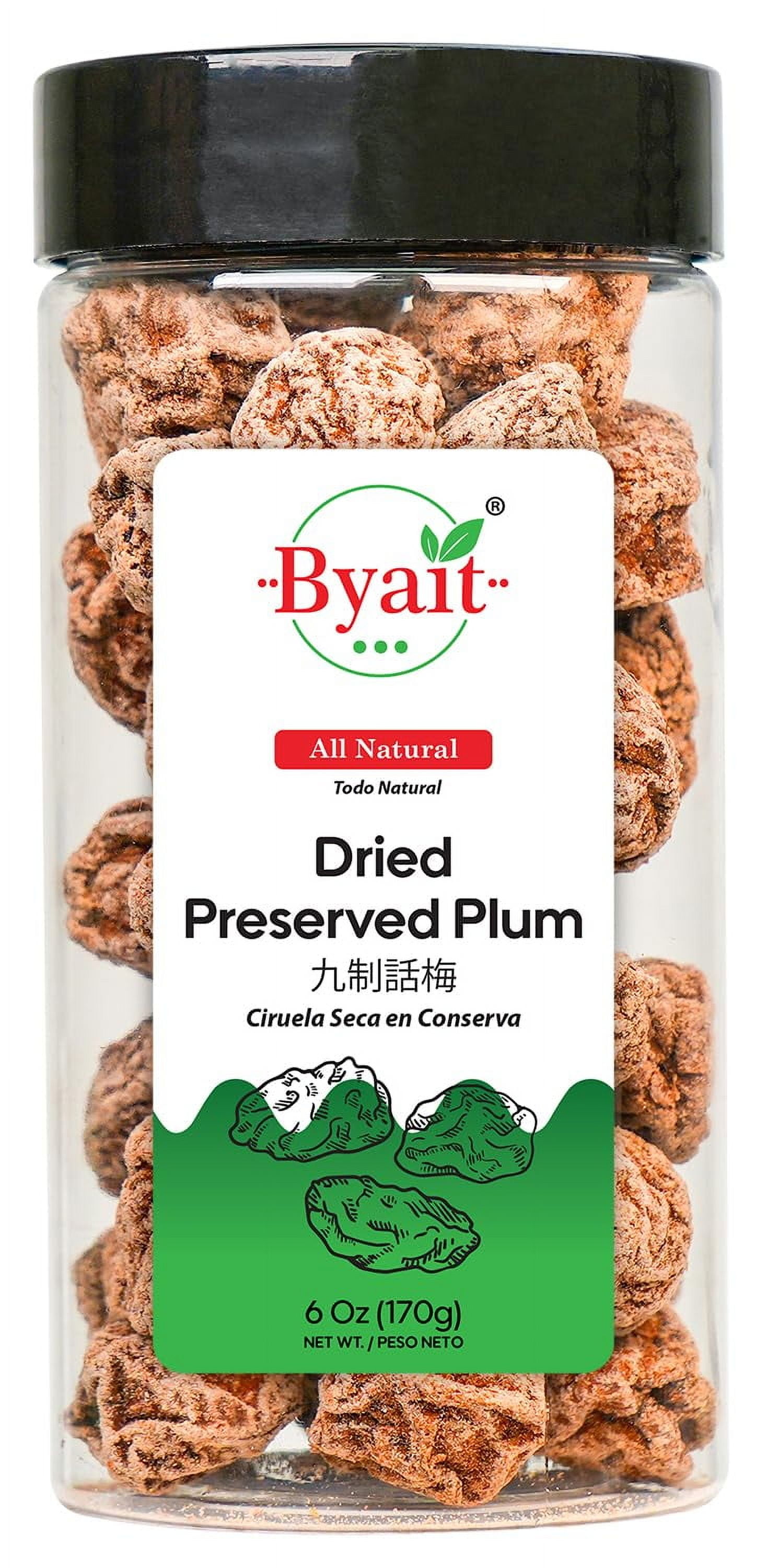 Byait Dried Preserved Plum SBF3 6 Oz, Approx. 38 pieces, 话梅 Hua Mei, Salted & Sour Plums, Li ...