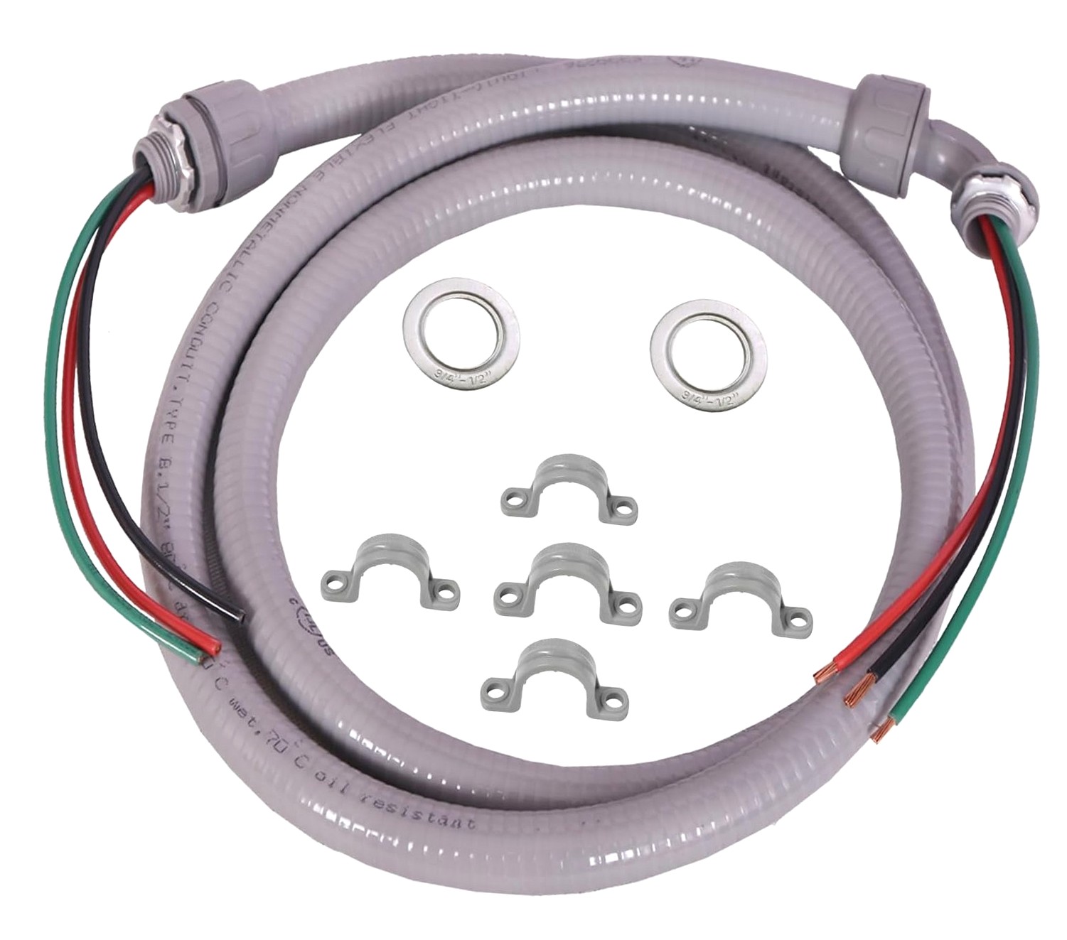 Bybiment (1/2" Dia * 6 Feet with Wire) Flexible Electrical Conduit ...