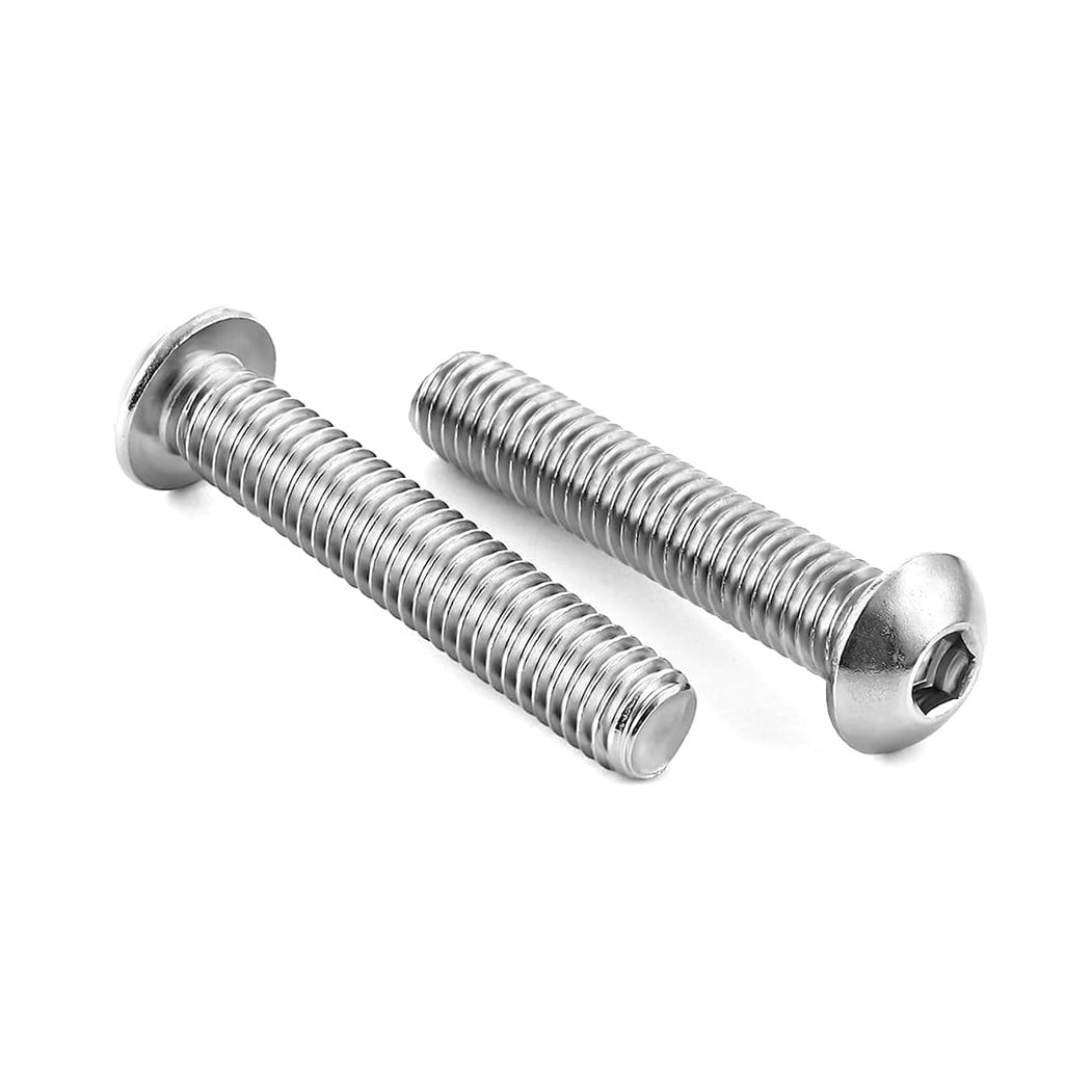 Bybiment 1/4-20 2 Button Cap Bolts Screws, 18-8 Steel (304), Bright ...