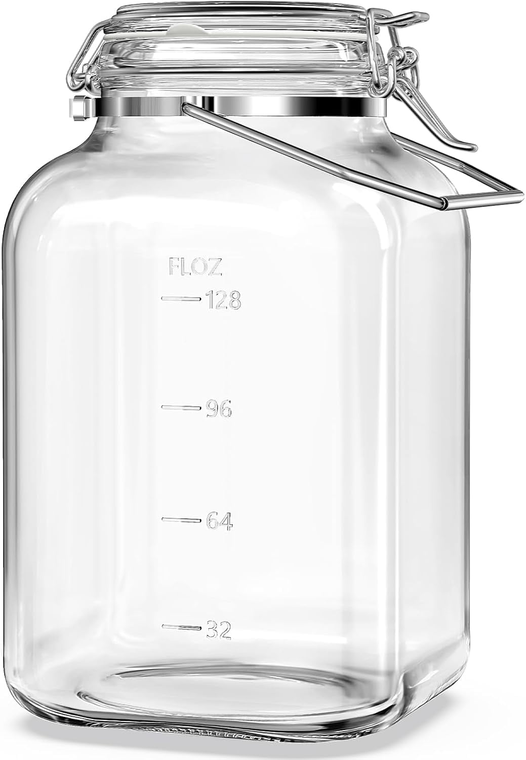 Bybiment 1.5 Gallon Jar with , Square Mouth with Steel Handle, Large ...