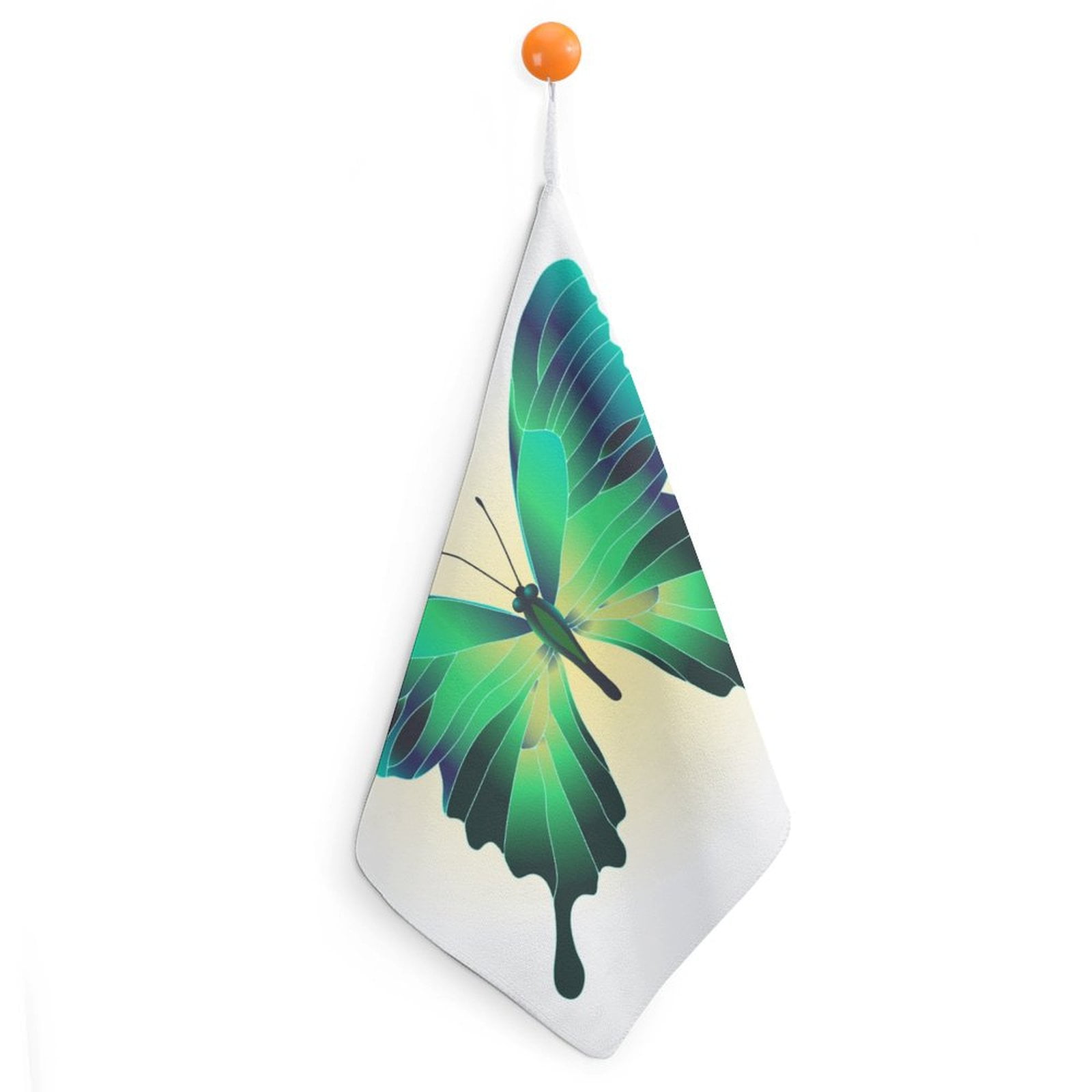 Bybiment 1 PCS Hand Towels with Hanging Loops, Beautiful Green ...