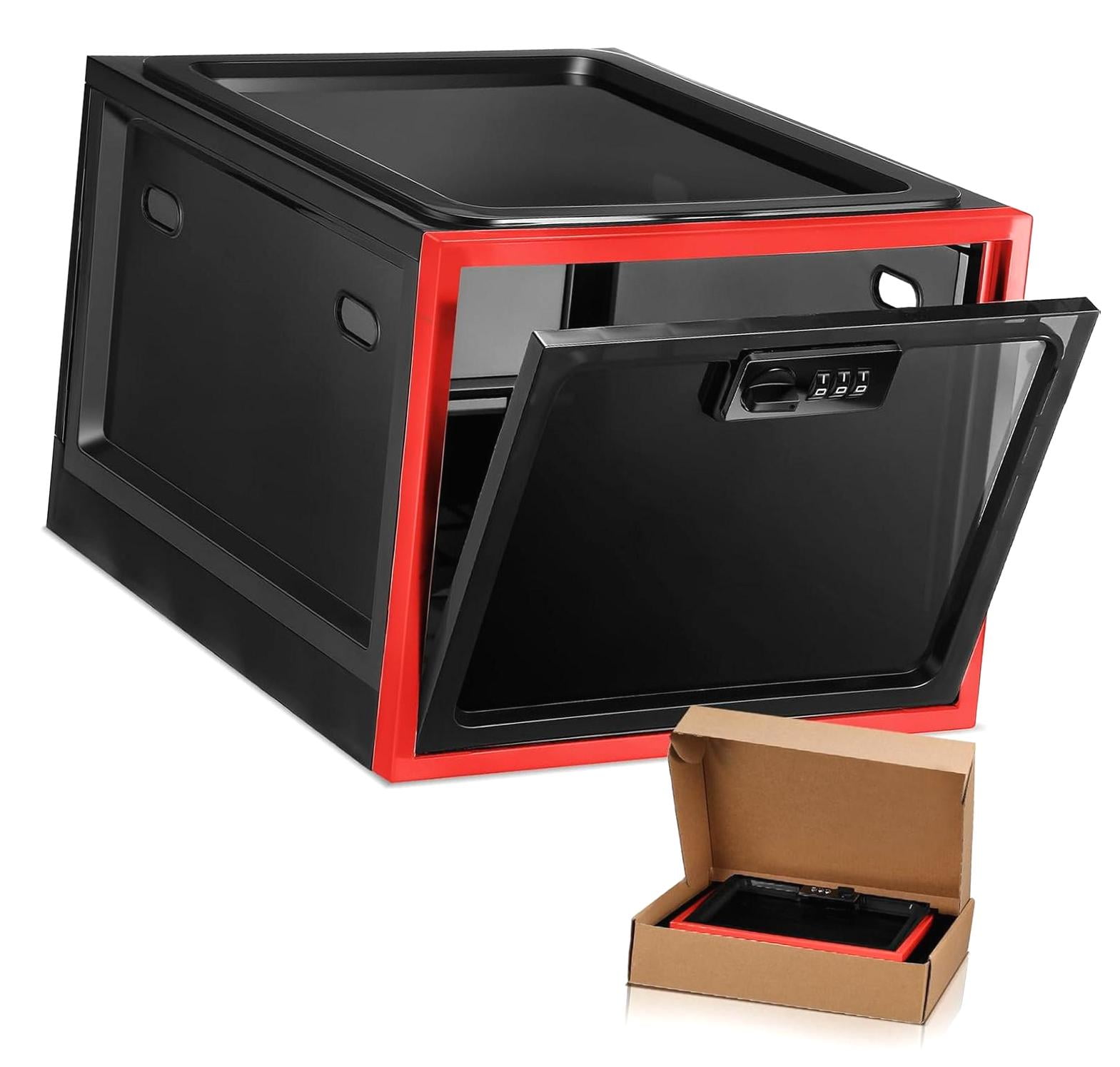 Bybiment 1 Pcs Large Lock Box Clear Lockable Storage Box for Safe ...