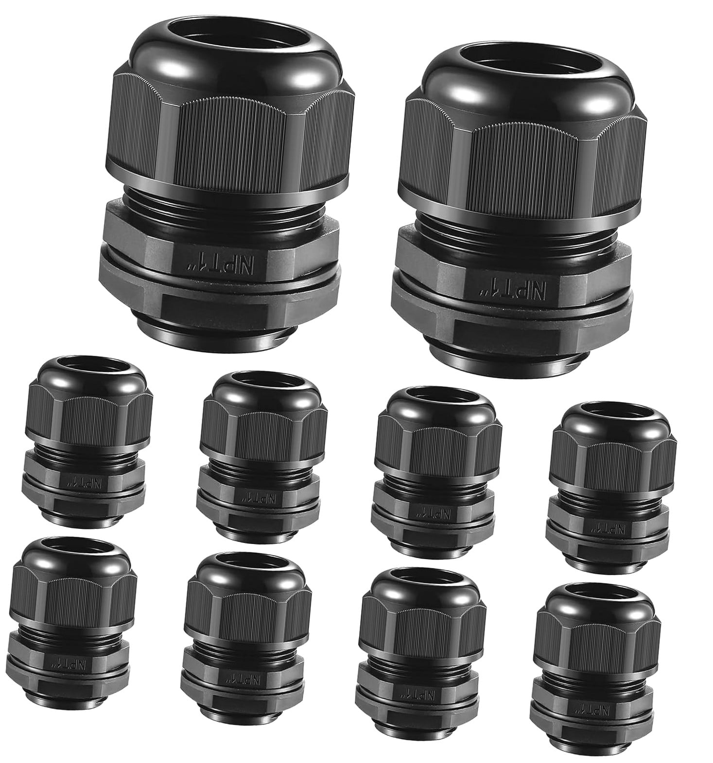 Bybiment 10 PCS 1"(17-25mm) NPT Nylon Cable Gland Joints with Gaskets ...