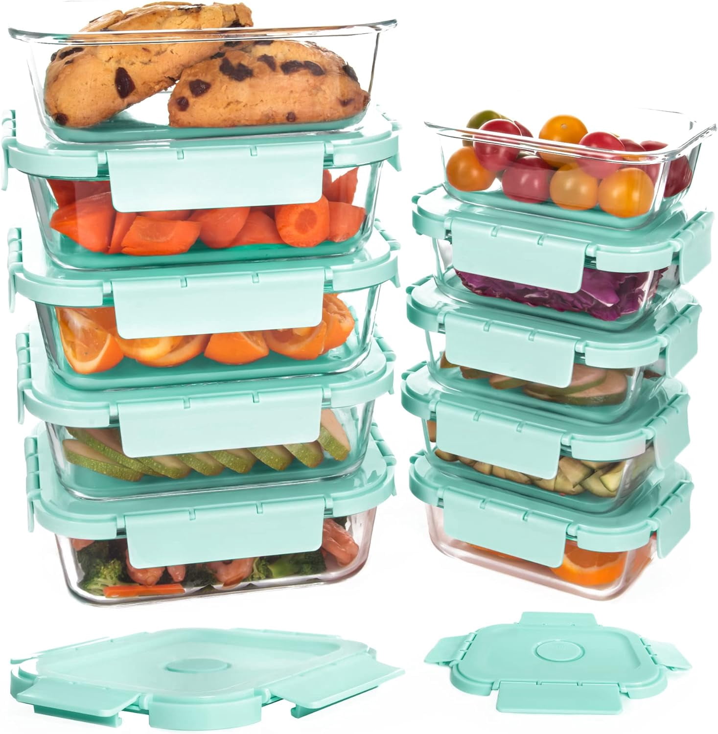 Bybiment 10 Pack Meal Prep Containers, Airtight Containers with ...