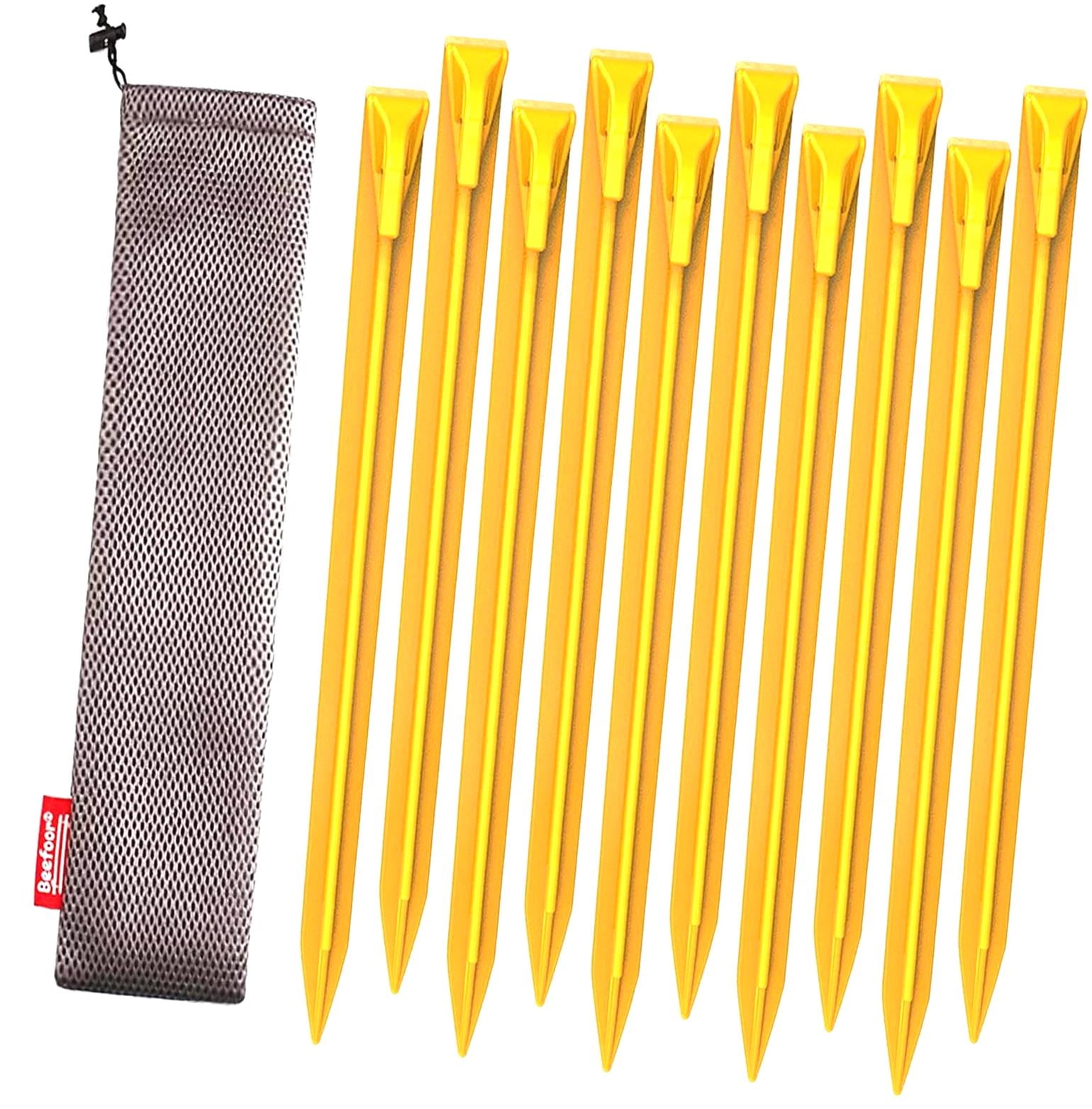 Bybiment 10-Pack Plastic Tent Stakes – 6-Inch Anchoring Pegs for ...