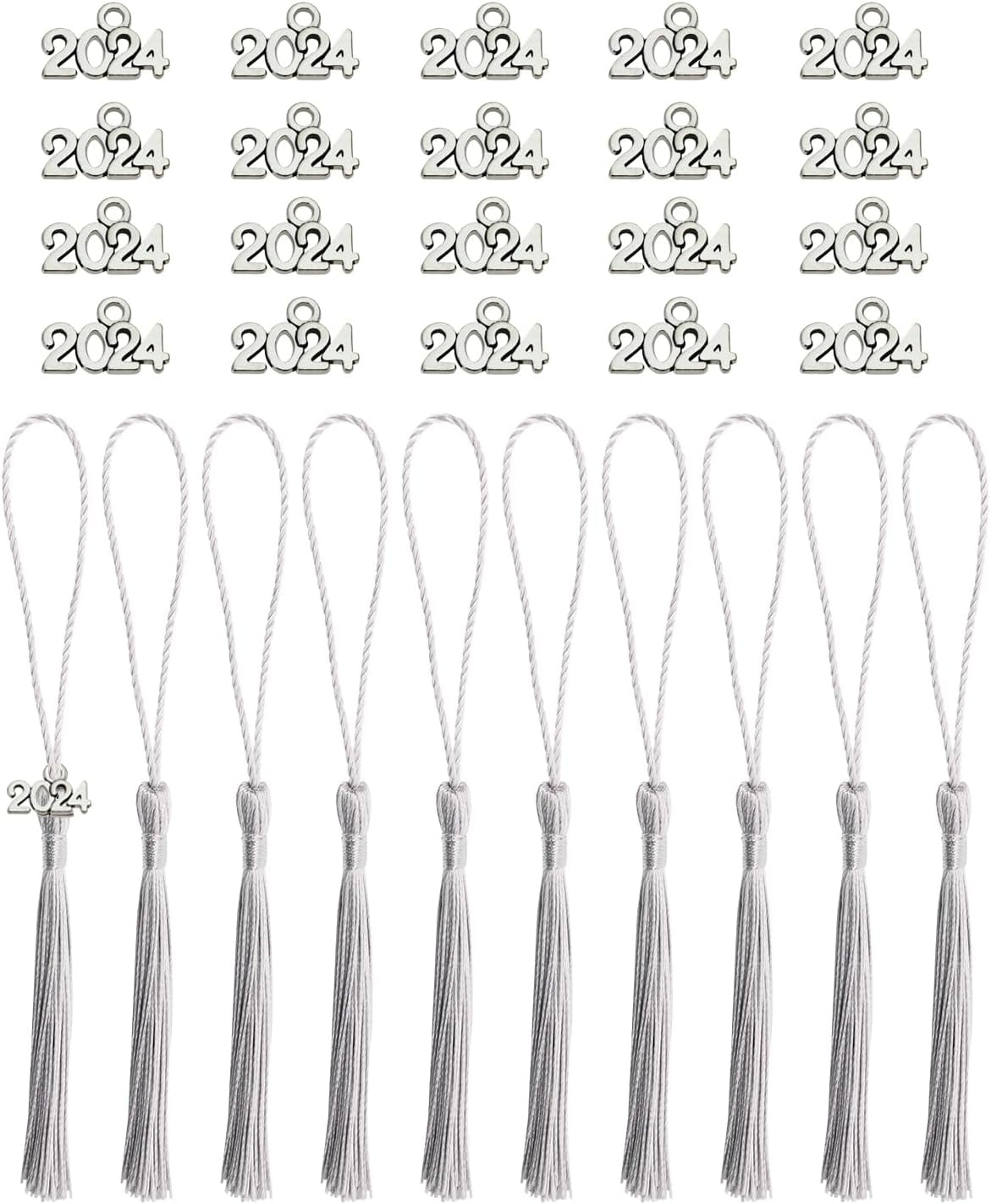 Bybiment 10 Pieces Silky Bookmark Tassels with 20 Pieces 2024 Year ...